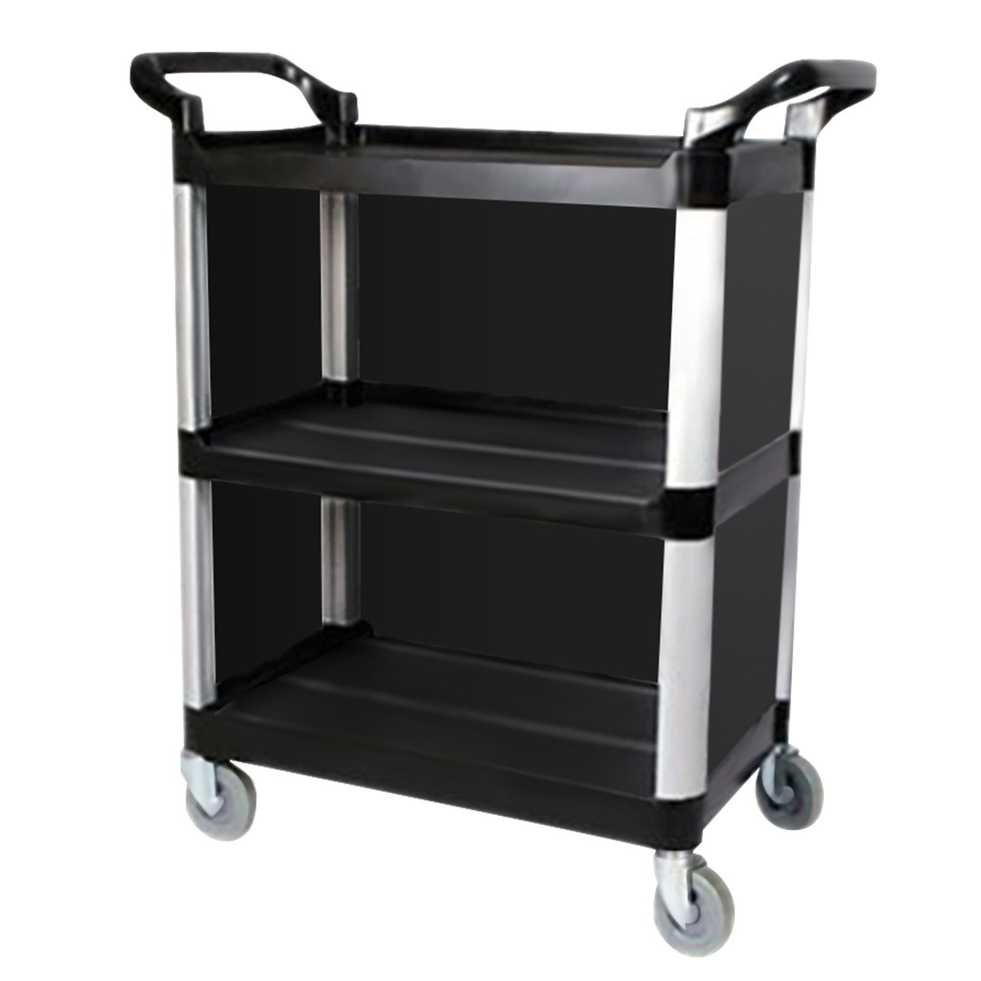 2X 3 Tier Covered Food Trolley Food Waste Cart Storage Mechanic Kitchen ...