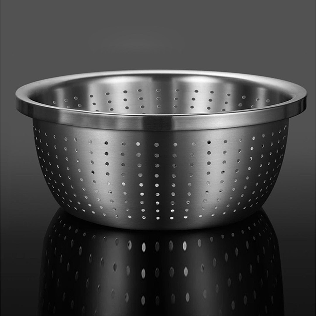 2X Stainless Steel Nesting Basin Colander Perforated Kitchen Sink ...