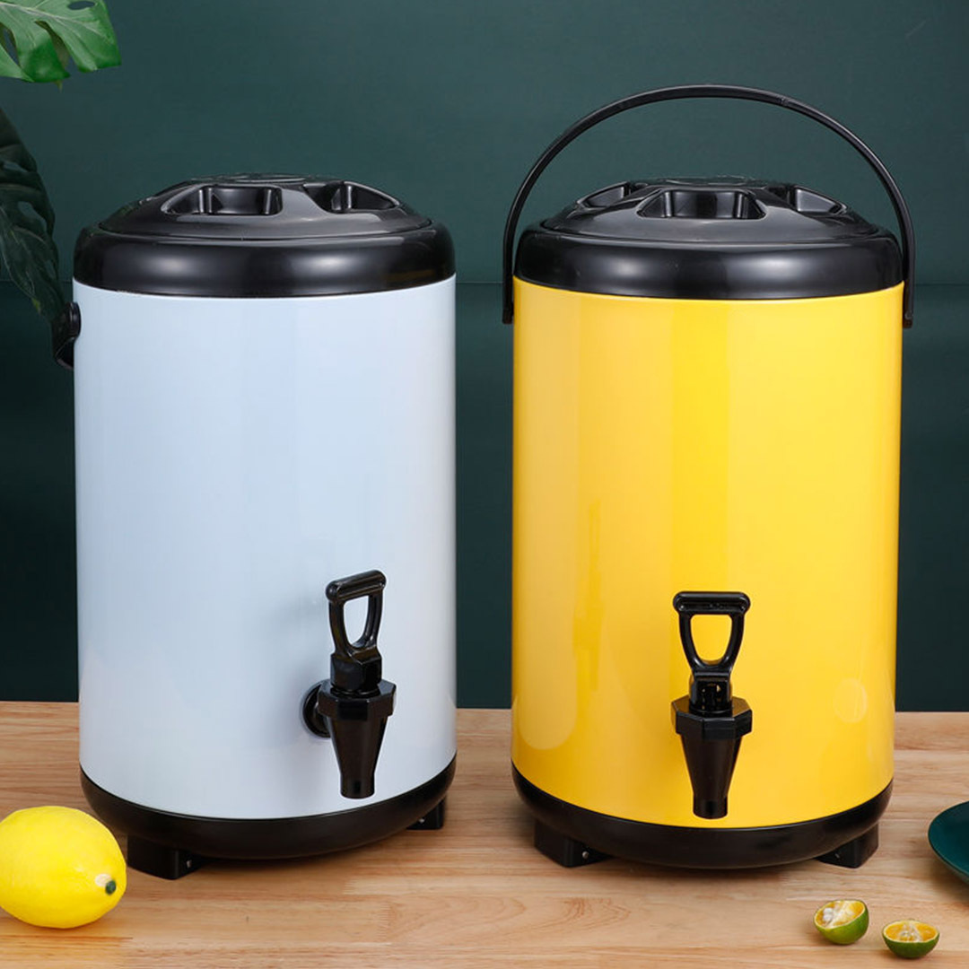 4X 8L Stainless Steel Insulated Milk Tea Barrel Hot and Cold Beverage ...