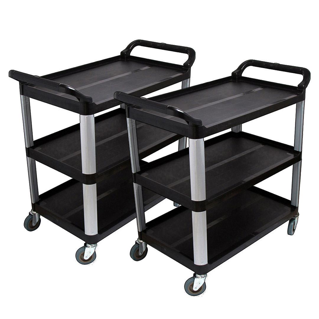 2X 3 Tier Food Trolley Food Waste Cart Food Utility Mechanic Kitchen Large