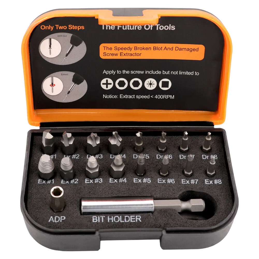 18x Magnetic Damaged Screw Extractor Set | HR Sports