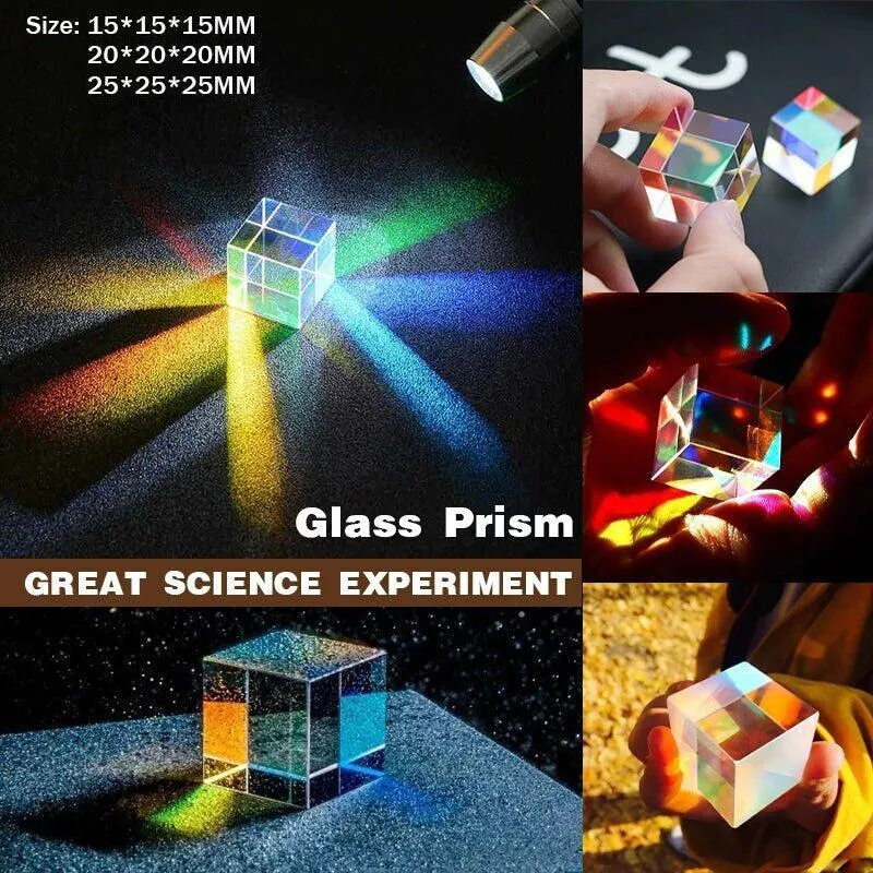 Glass Prism Cube 15 20 25mm RGB Dispersion Science Experiment or ...