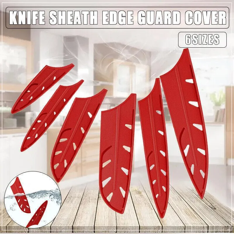 Plastic Knife Sheath Edge Guard Cover Scabbard Slicing Blade Red ...