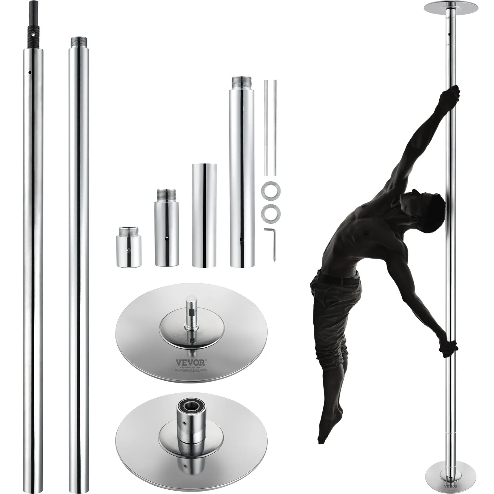 VEVOR Professional Dancing Pole, Spinning Static Dancing Pole Kit ...