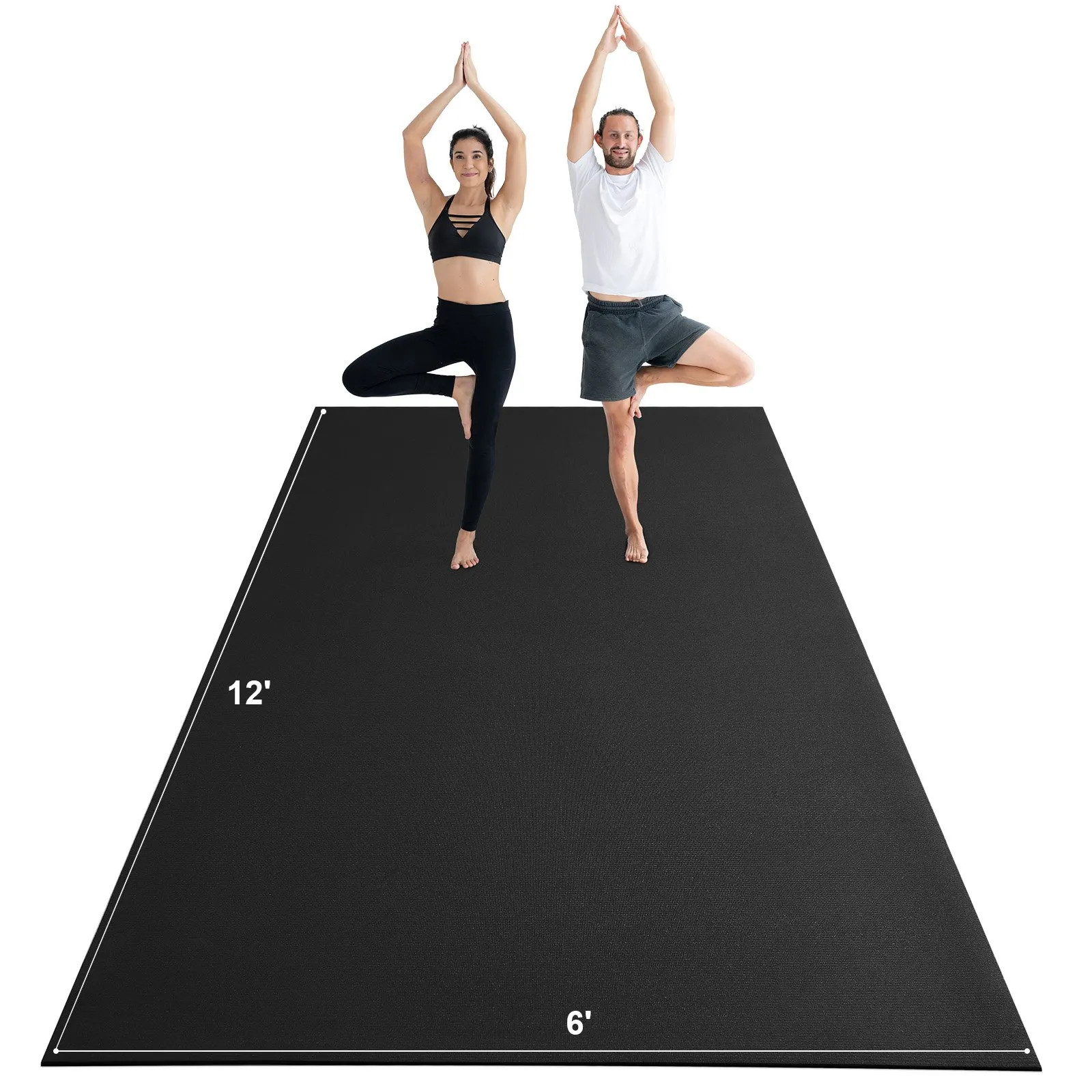 VEVOR Exercise Mat, Non Slip High Density Premium Yoga Mat, Exercise ...