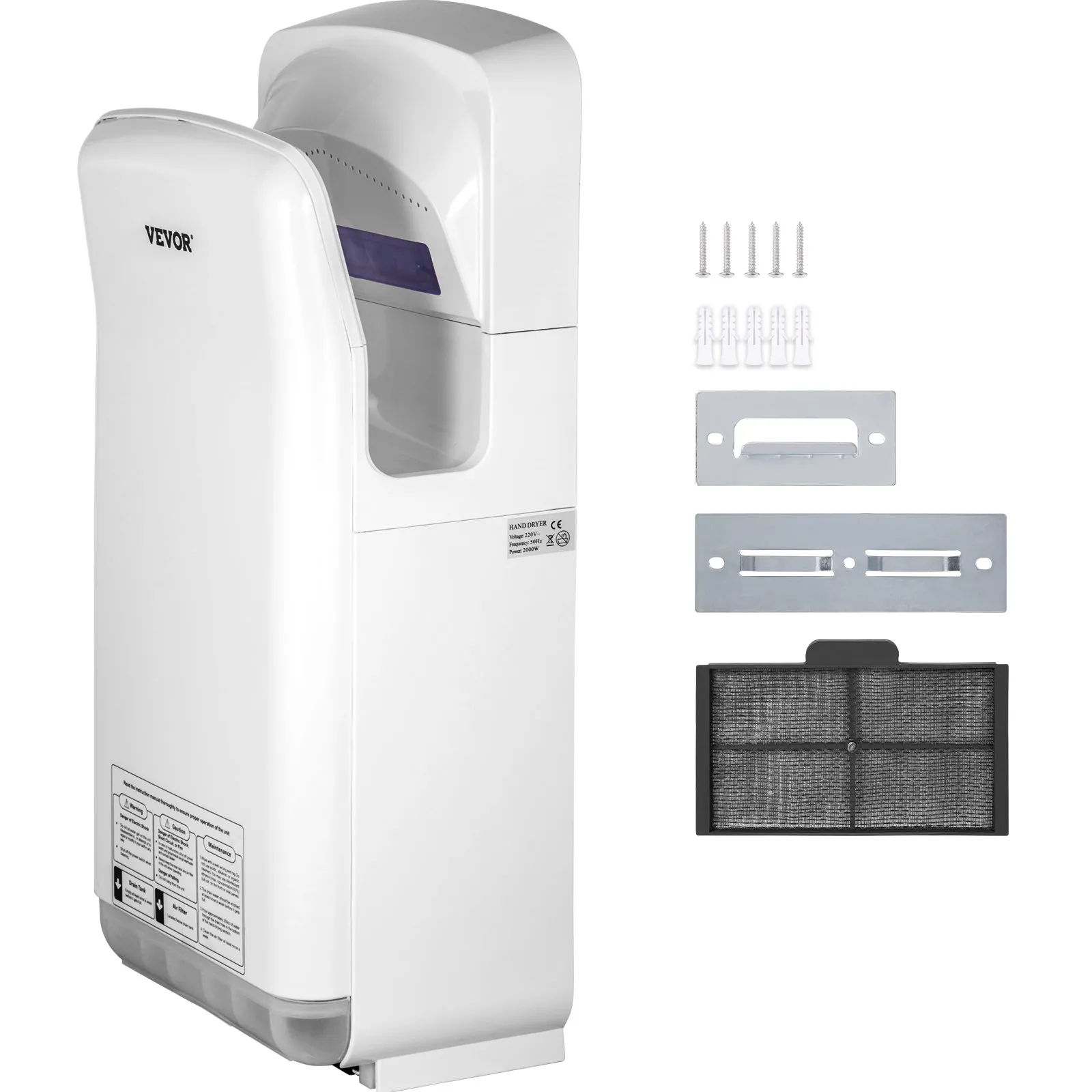 VEVOR Jet Hand Dryer Blade Hand Dryer Automatic High Speed for Washroom ...
