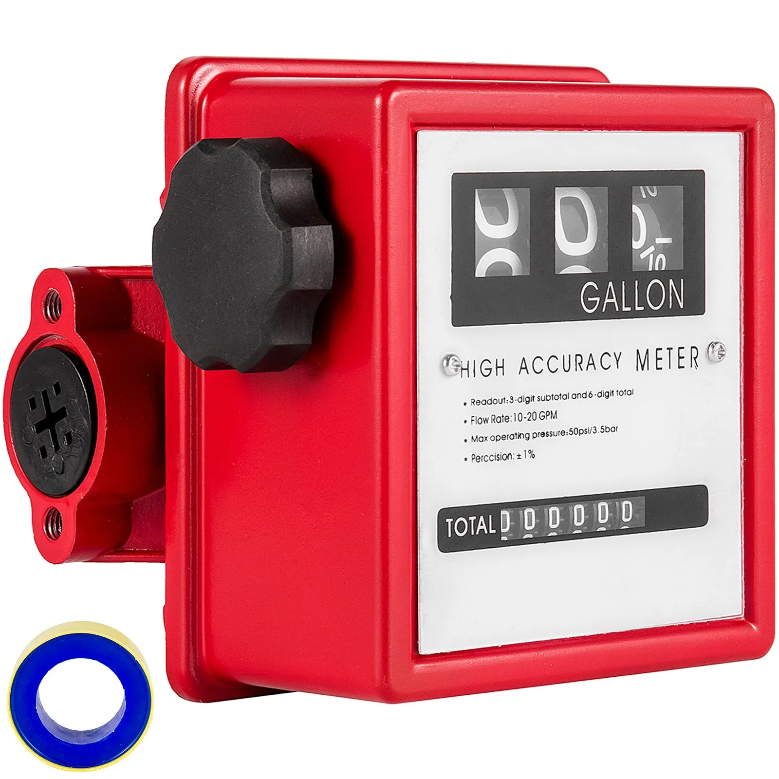 VEVOR Mechanical Fuel Meter 20 GPM Fuel Flow Meter 3-Digital Batch ...