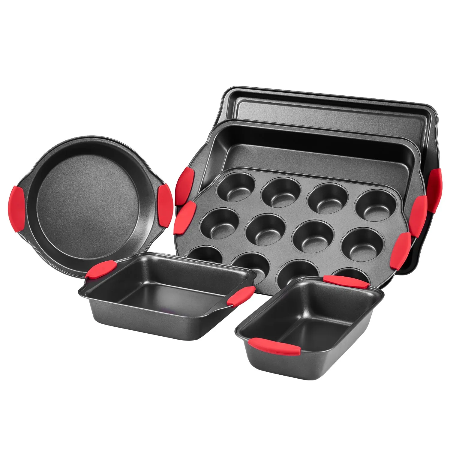 VEVOR Baking Pan Set 6-Piece Nonstick Carbon Steel Set with Silicone ...