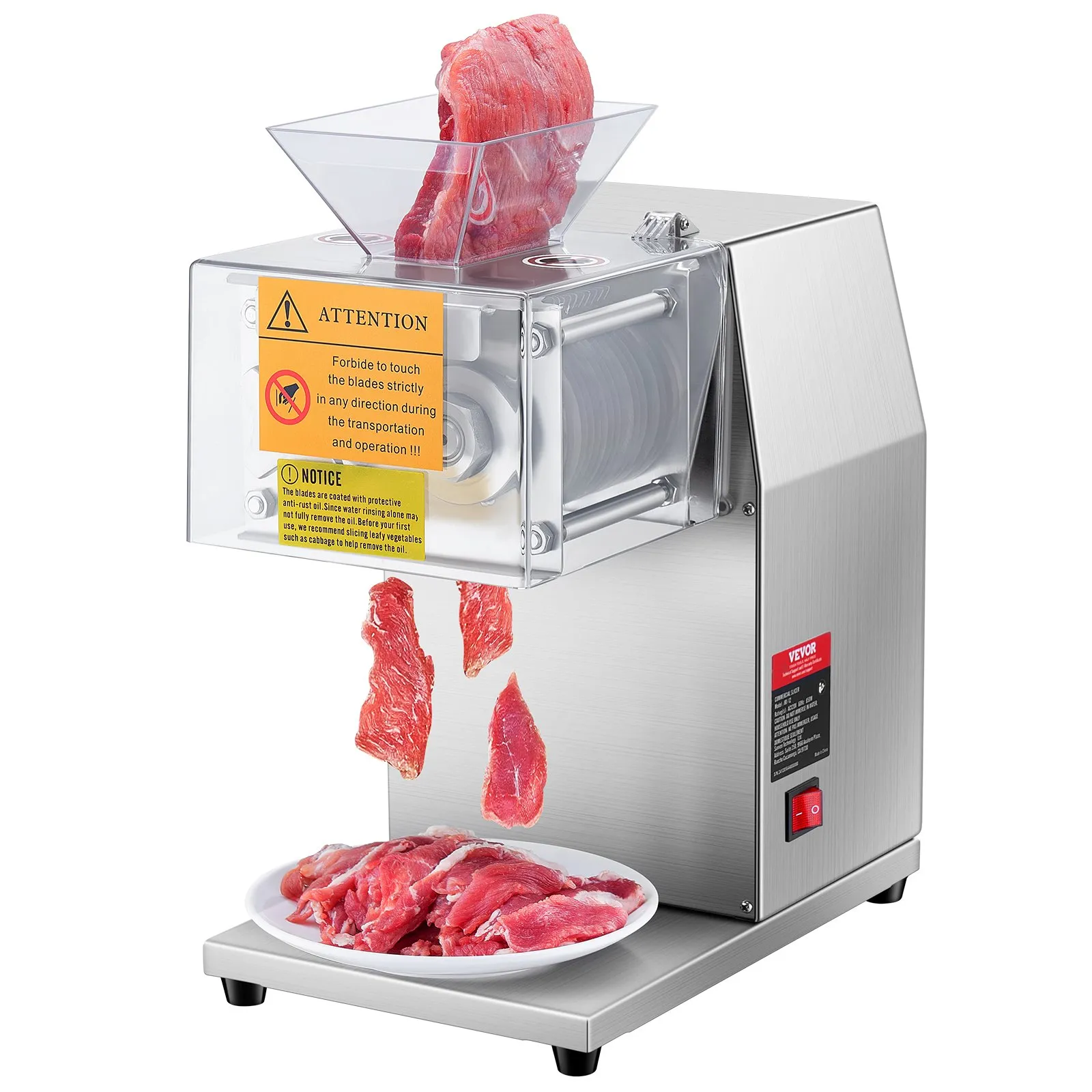 VEVOR Electric Meat Cutter Machine 850W Commercial Meat Slicer Cutting ...