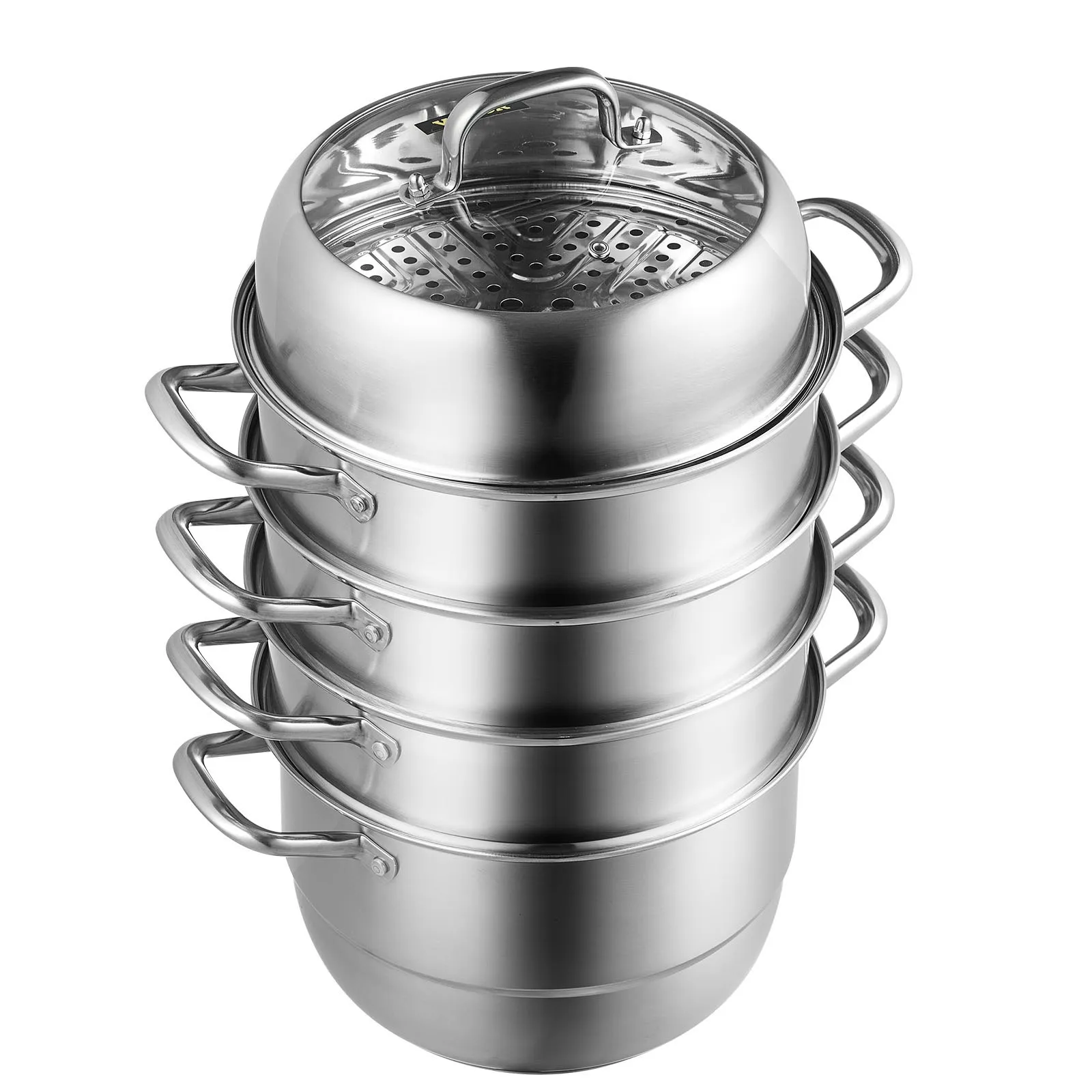 VEVOR Dumpling Steamer Stainless Steel 5 Titer for for Cook Soup ...